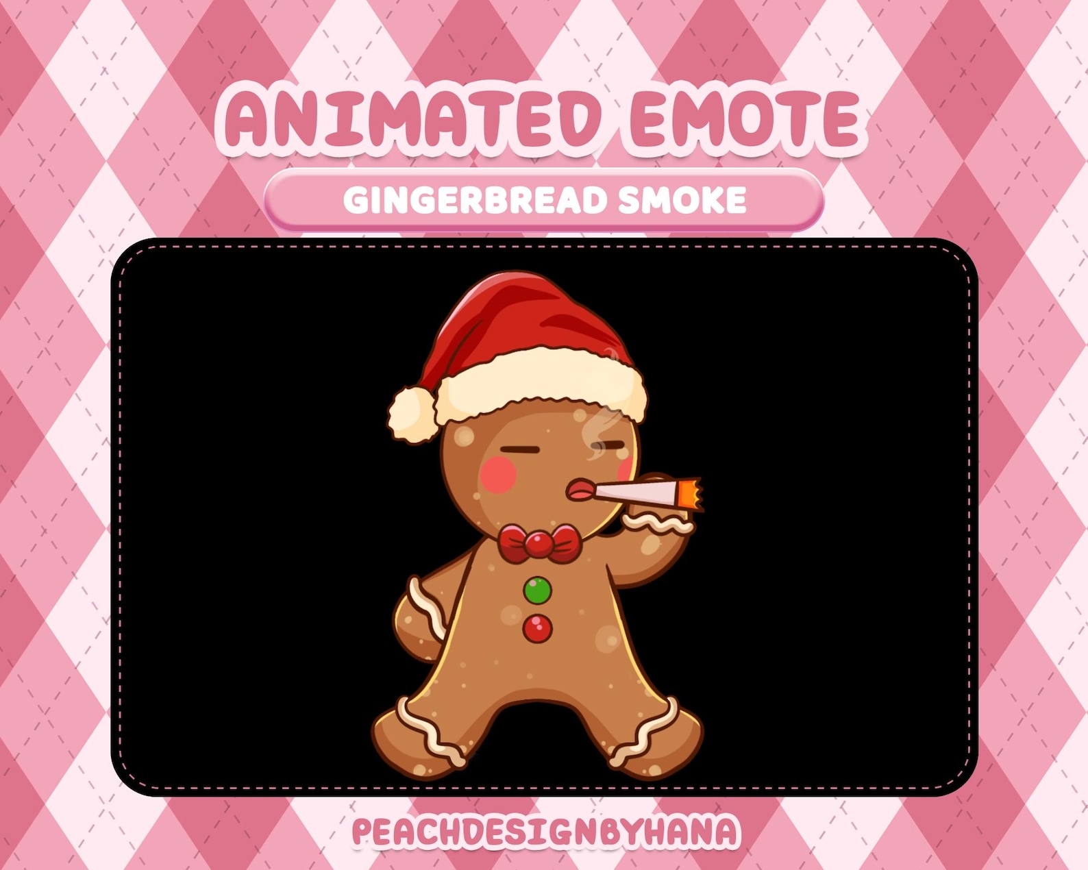 Animated Gingerbread Smoke Emote for Twitch, Youtube, Discord, Smoking ...