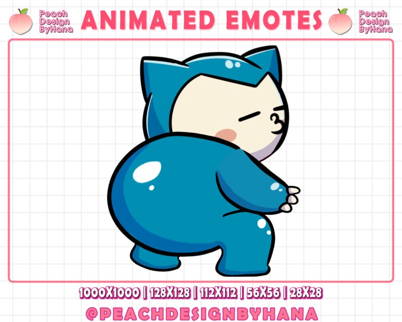 Emote animado de Snorlax haciendo twerking para Twitch, YouTube y ...