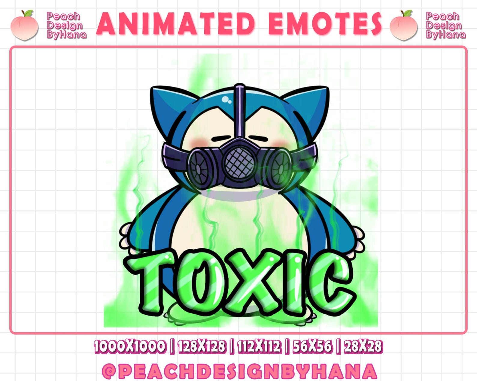 Animated Snorlax Toxic for Twitch, Youtube, Discord, Funny Emote ...