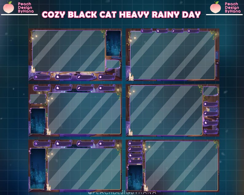 Cat Stream Animation Overlay - Kitty Twitch Pack Heavy Rainy Game Room ...