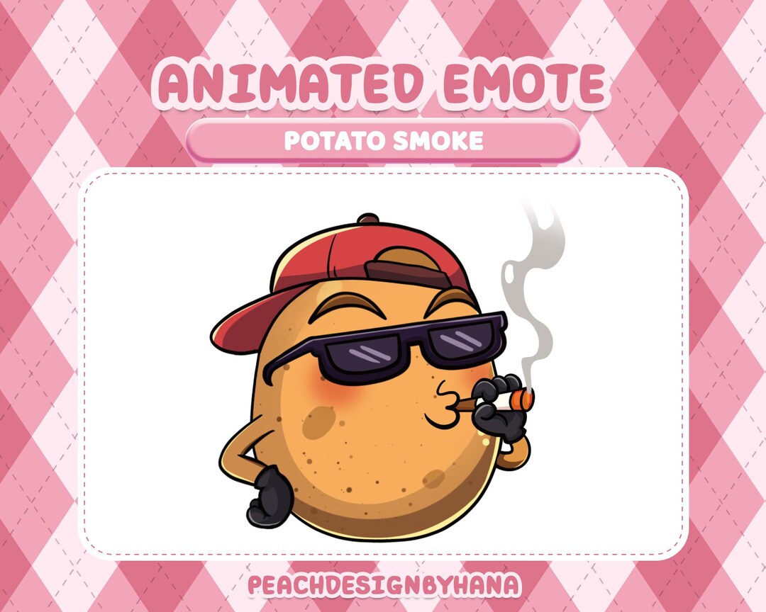 Animated Emote: Potato Smoke - Emoji for Twitch, Discord, Youtube - Etsy