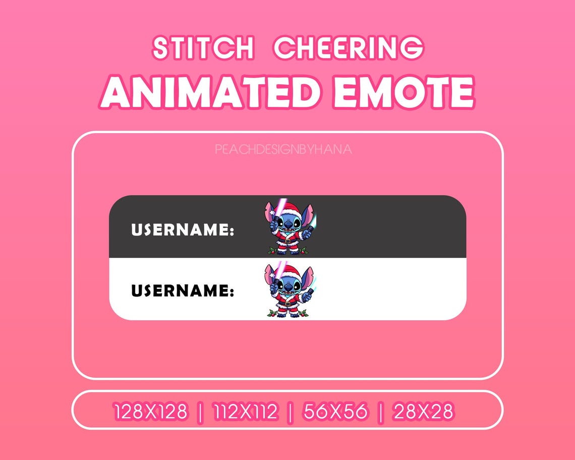 Animated Christmas Stitch Cheering Emote for Twitch, Youtube, Discord ...