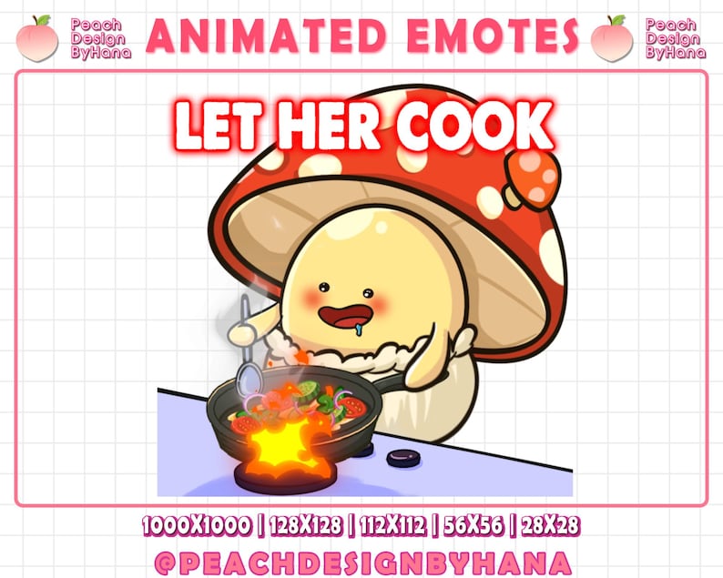 Animated Cute Mushroom Emote for Twitch, Youtube, Discord, Let Her Cook ...