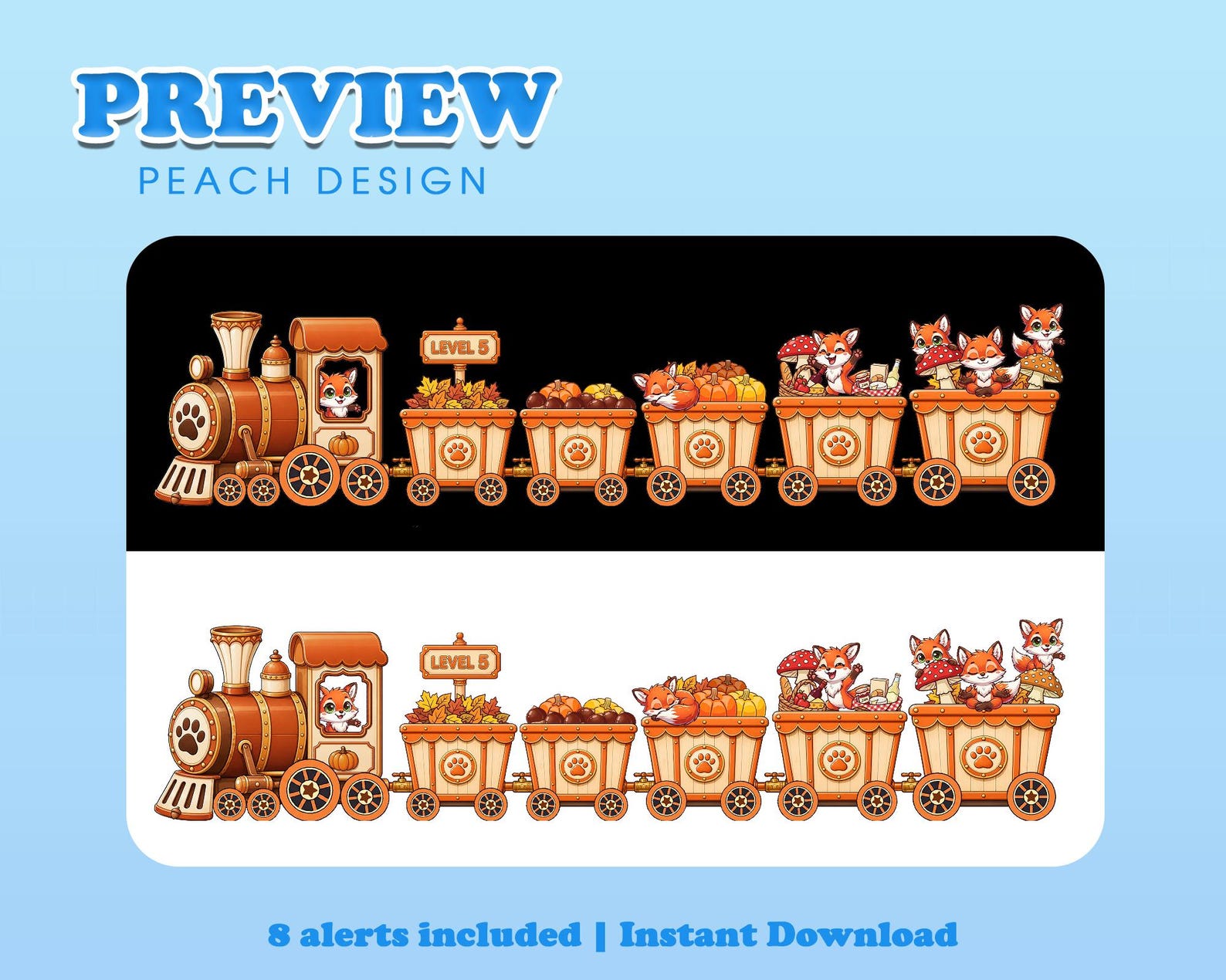 Fox Hype Train Alerts | Cute Autumn Twitch Alerts | Animated Train WEBM ...