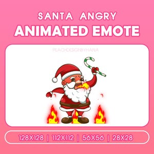 Animated Santa Claus Angry Emote for Twitch, Youtube and Discord ...
