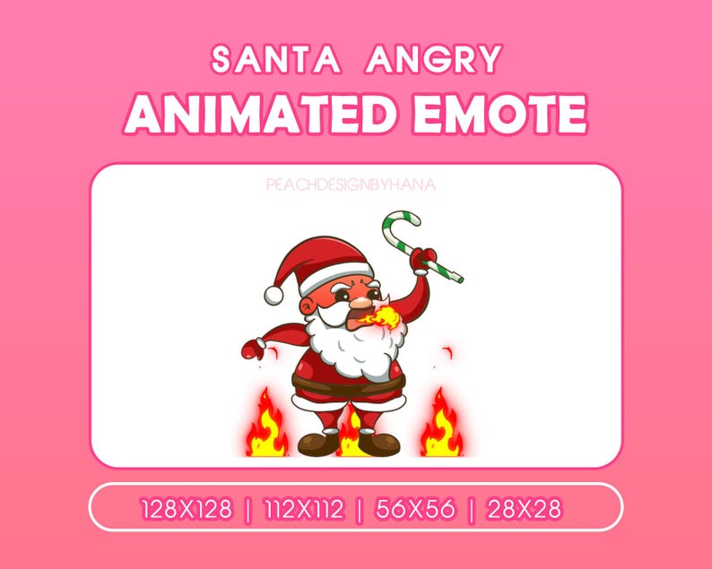 Animated Santa Claus Angry Emote for Twitch, Youtube and Discord ...