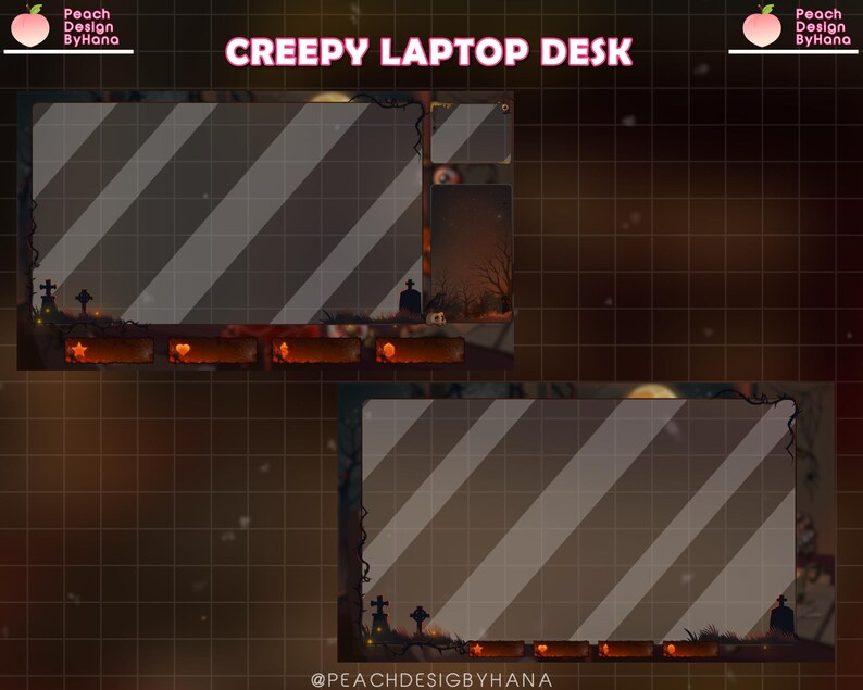 Animated Stream Package Spooky Desk With Laptop, Lo-fi Stream Pack for ...