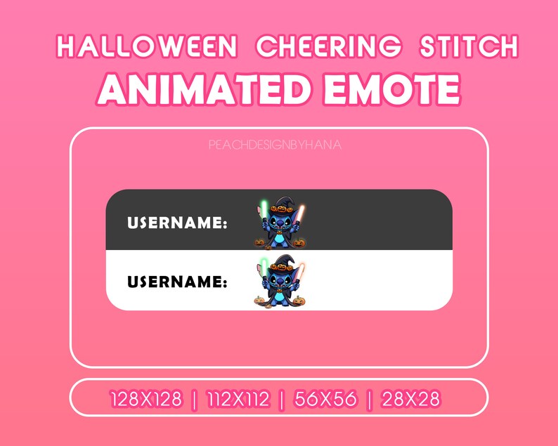 Halloween Cheering Stitch Animated Emote for Twitch, Youtube, Discord ...