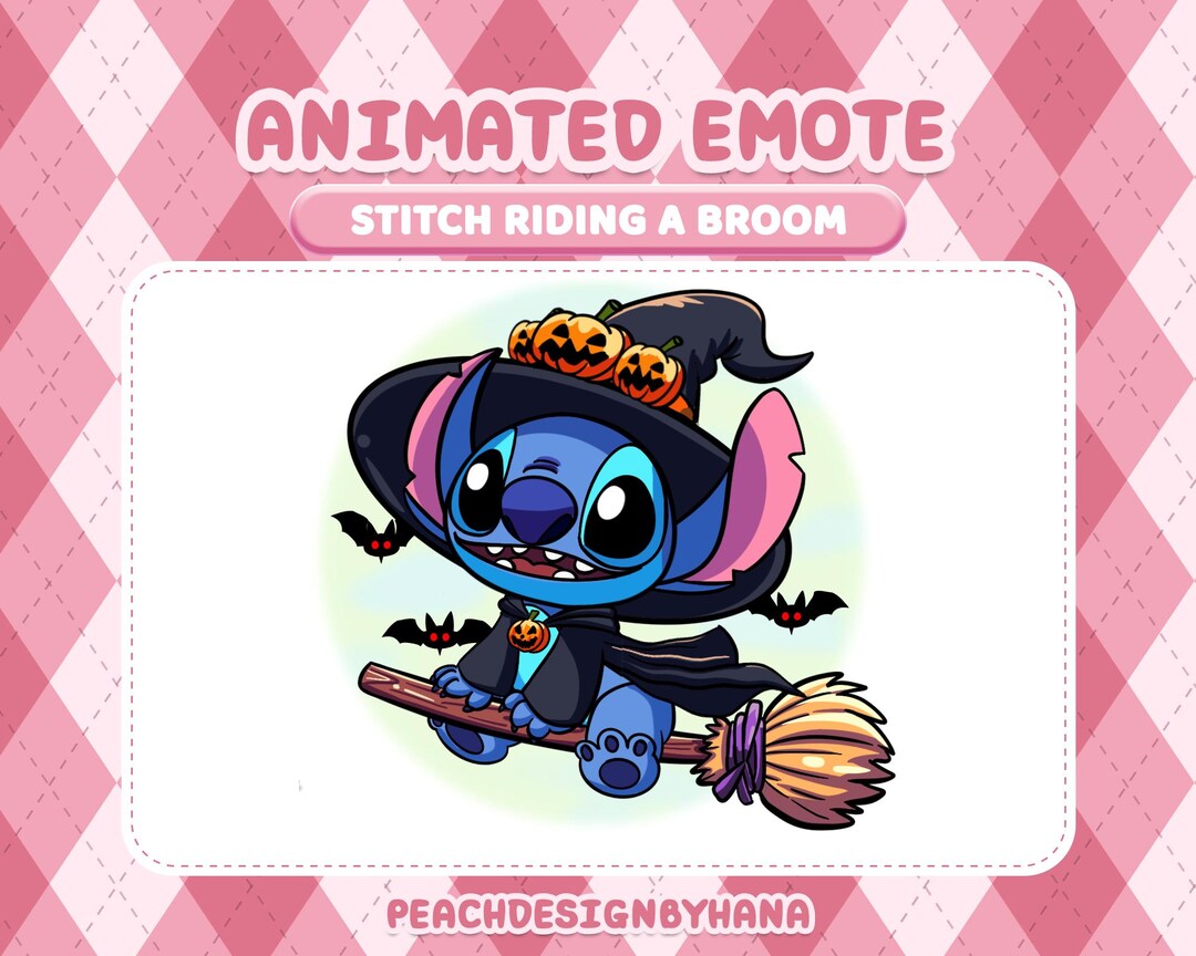 Animated Stitch Riding Broom Emote for Twitch, Youtube and Discord ...