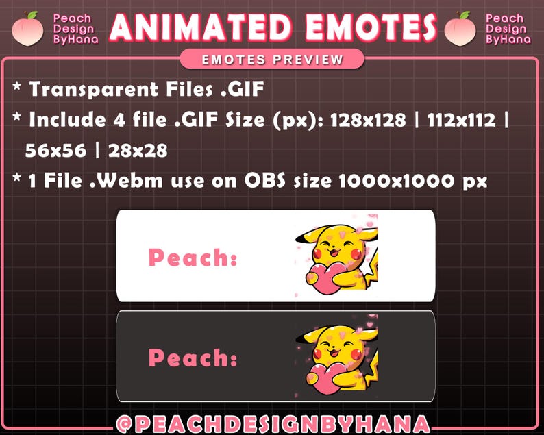 Animated Pikachu Loves Emote for Twitch, Youtube, Discord, Valentine ...