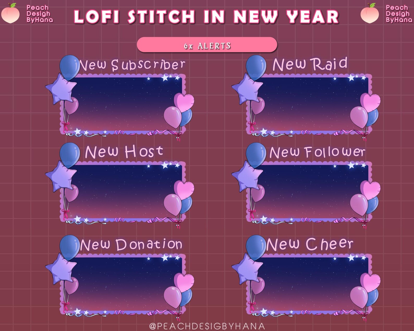 Animated Twitch Overlay Lofi Stitch in New Year’s Eve - New Year Stream ...