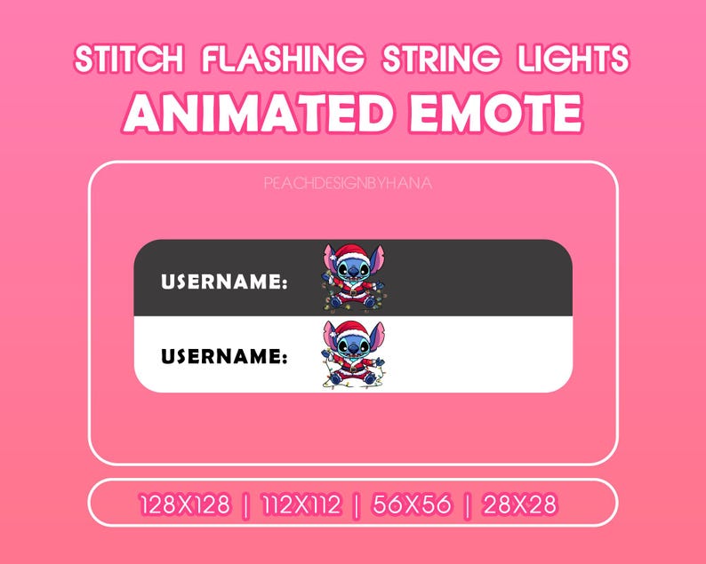 Animated Stitch Twinkle Lights Emote for Twitch, Youtube and Discord ...