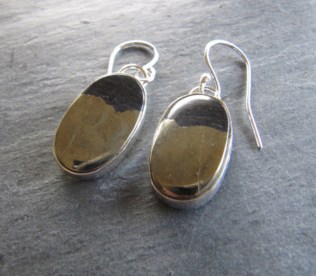 Earrings of Apache Gold and Sterling Silver - Etsy