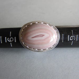 Pink Agate Ring With Textured Band Size 8 1/4 - Etsy