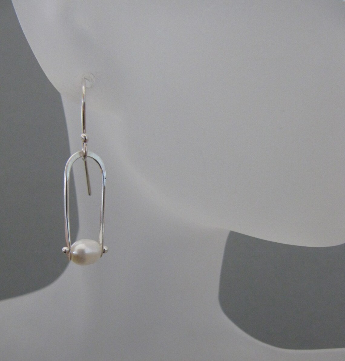 Pinned Pearl Earrings in Sterling Silver - Etsy
