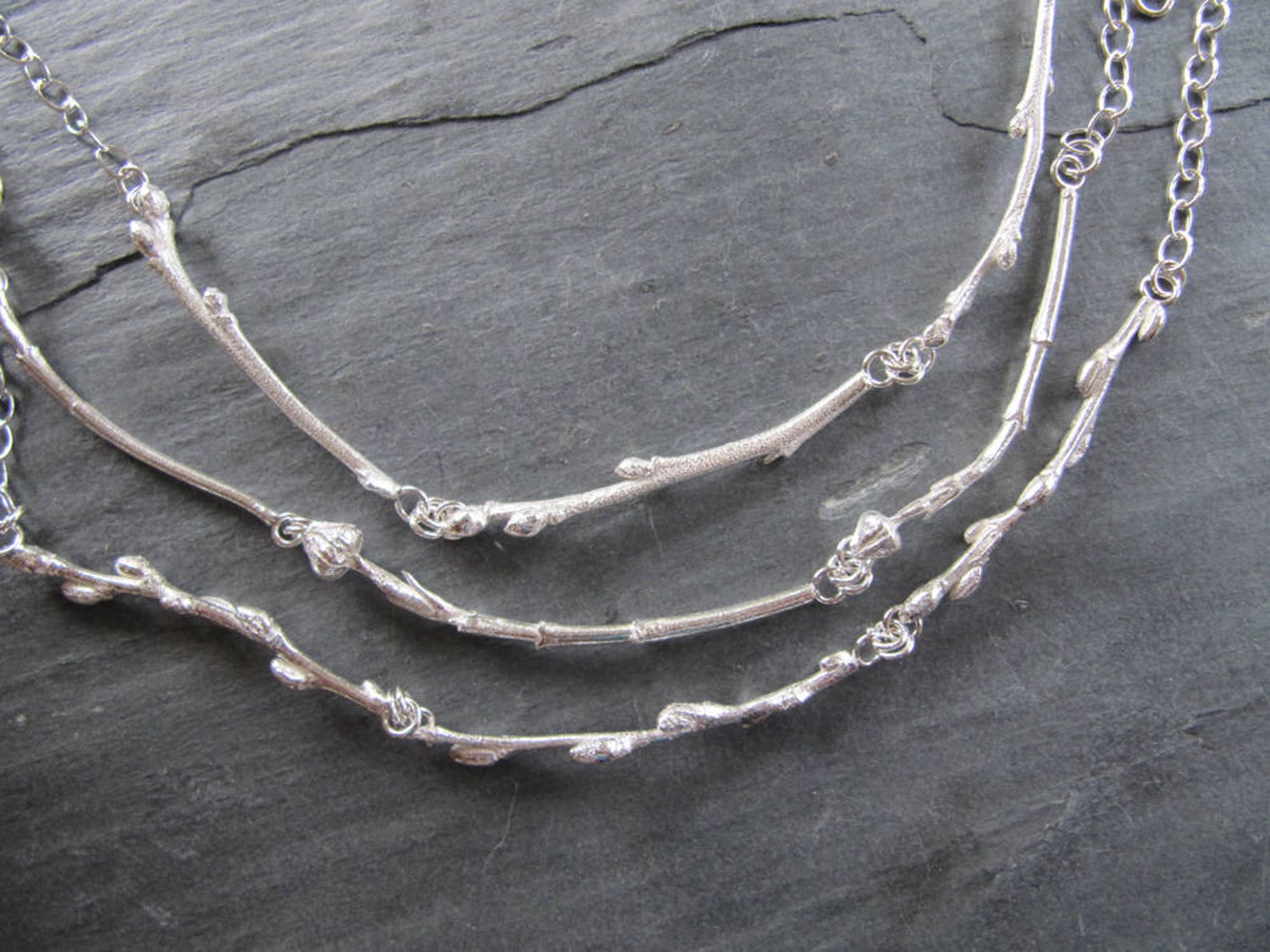Handmade Sterling Silver Twig Necklaces - Etsy