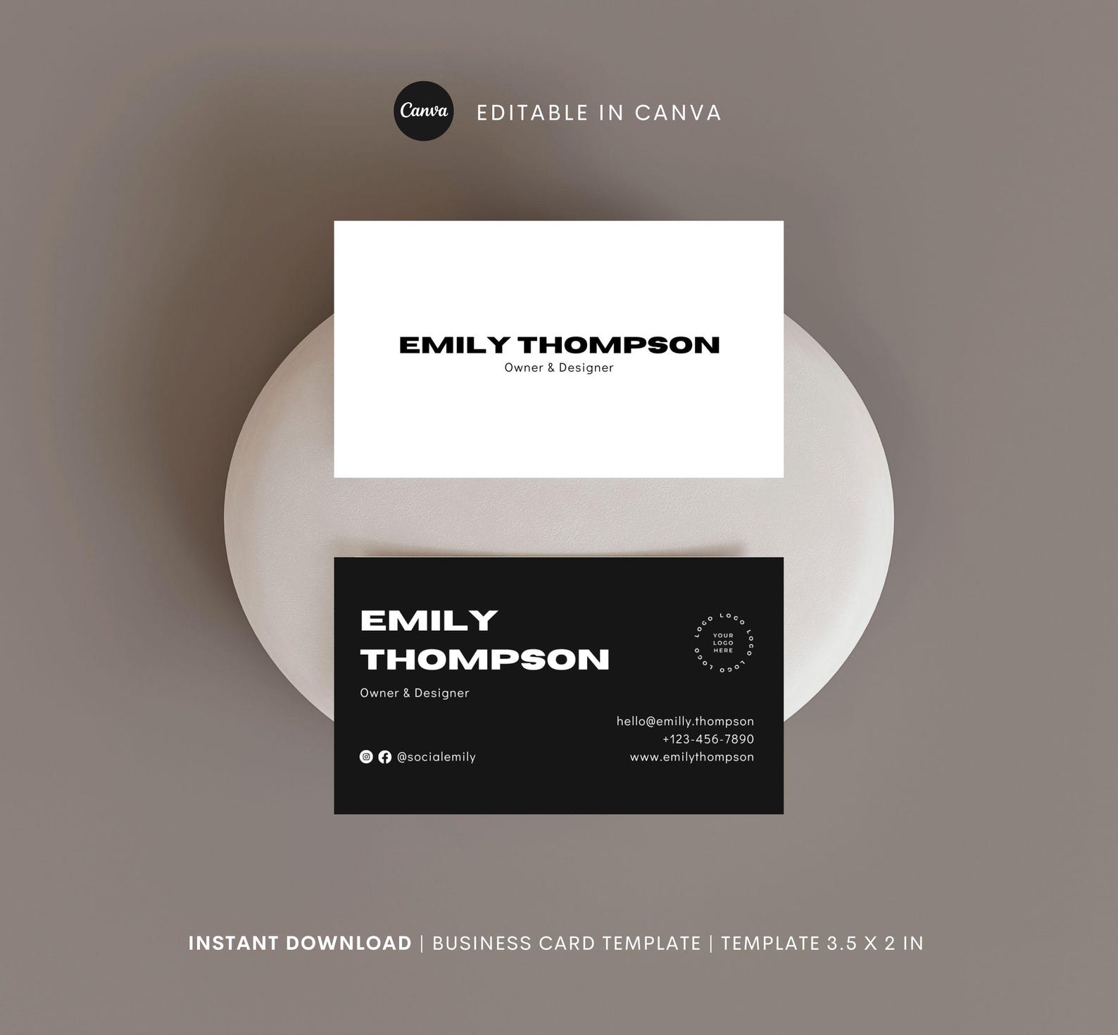 Modern Business Card, Business Card Template, Printable Business Card ...