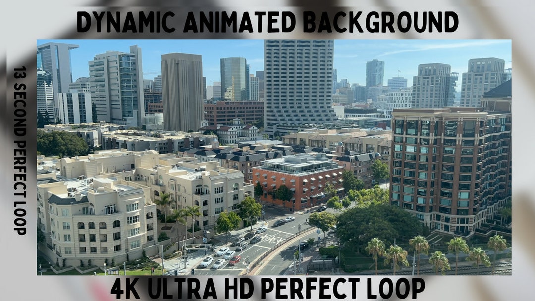 4K Animated Background Downtown City Scape | Streaming, Vtuber, Twitch ...