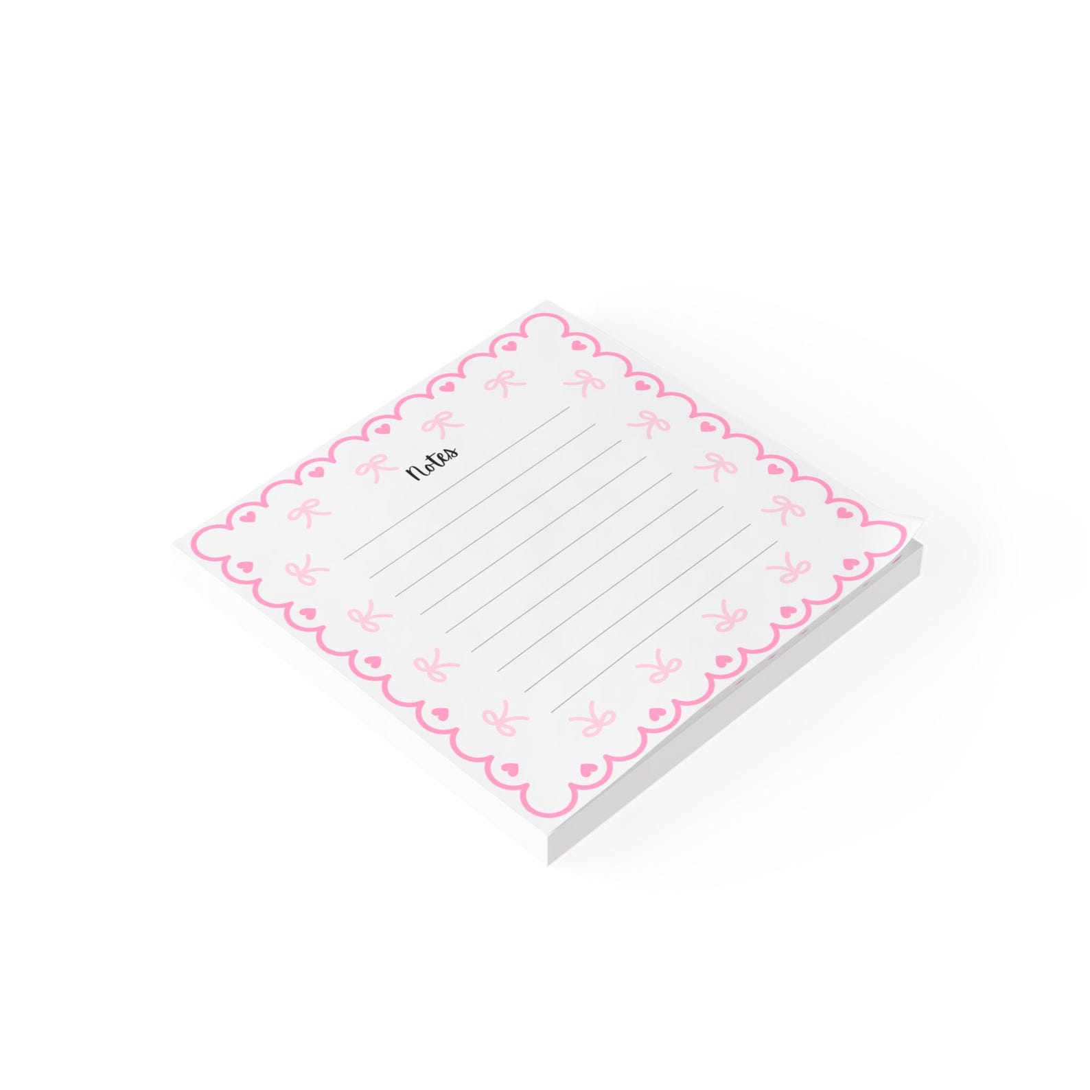 Pink Coquette Style Post-it® Note Pads, Girly Pink Bows Sticky Notes ...