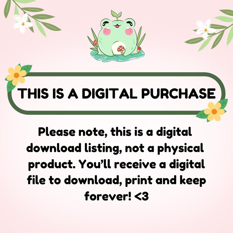 Cute Frog Open Printable Calendar, Digital Download Calendar, Instant ...