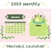 Cute Frog Open Printable Calendar, Digital Download Calendar, Instant ...