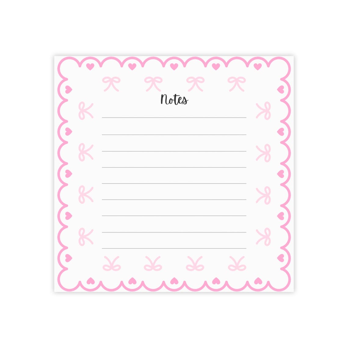 Pink Coquette Style Post-it® Note Pads, Girly Pink Bows Sticky Notes ...