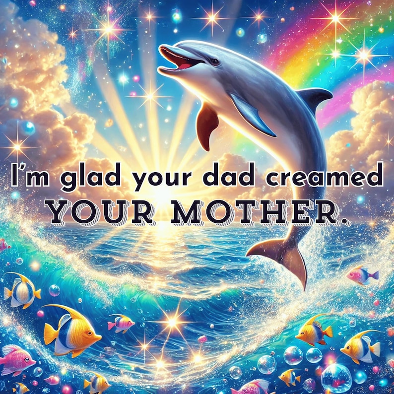 Symphony Dolphin Tiktok Trend Meme Shirt: i'm Glad Your Dad Creamed ...