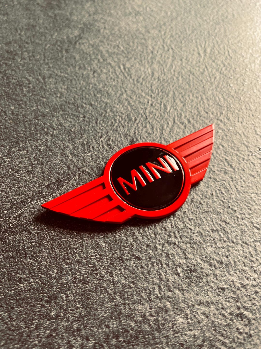 Mini Cooper One Badge – Stainless Steel Emblem | Black & Red Edition ...