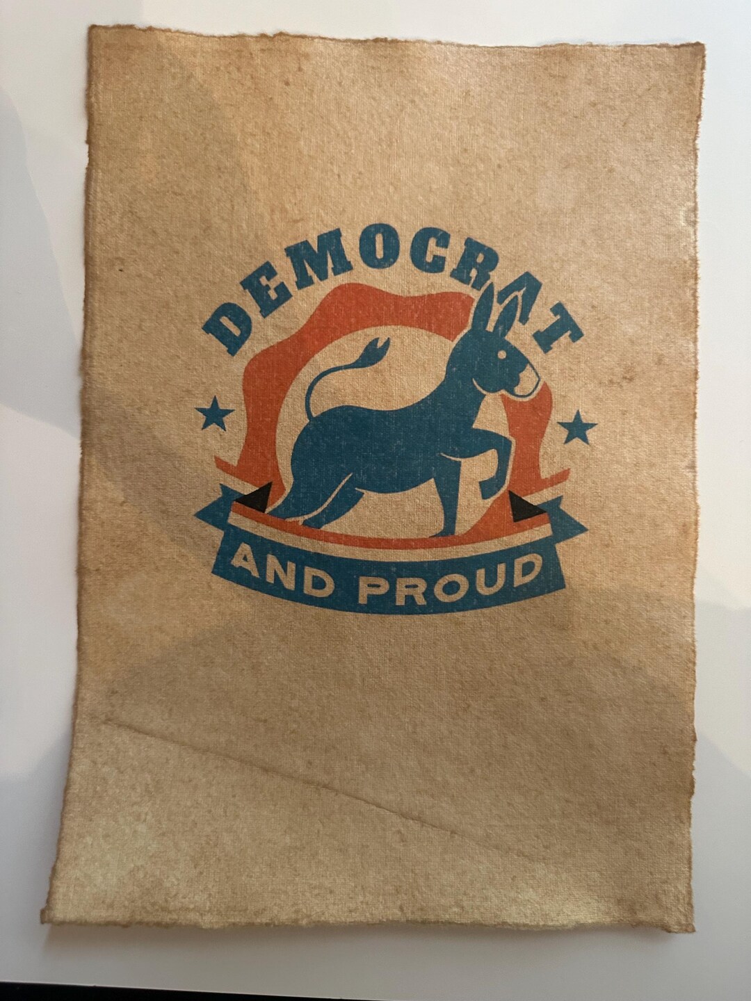 Printed Democratic Poster Printed on Handmade Aged Paper - Etsy