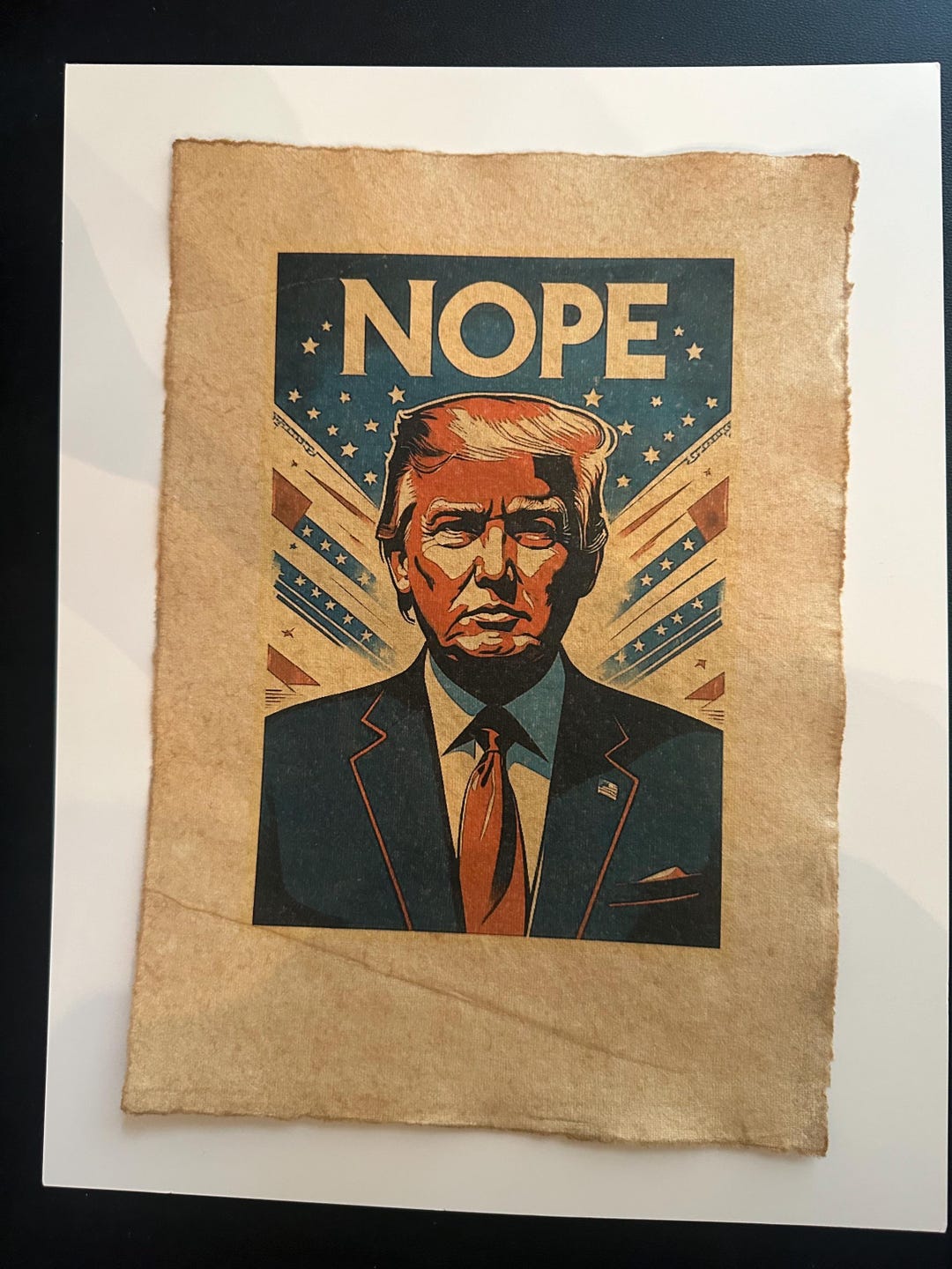 Trump Nope Poster Printed on Handmade Aged Paper - Etsy