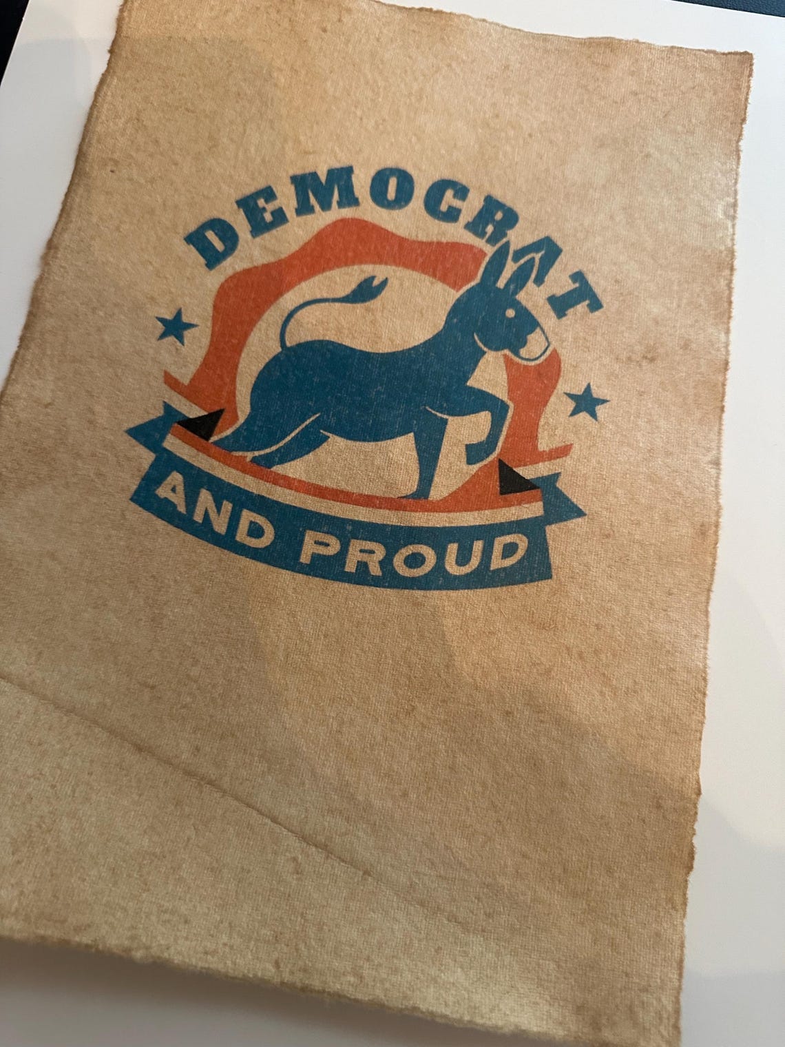 Printed Democratic Poster Printed on Handmade Aged Paper - Etsy