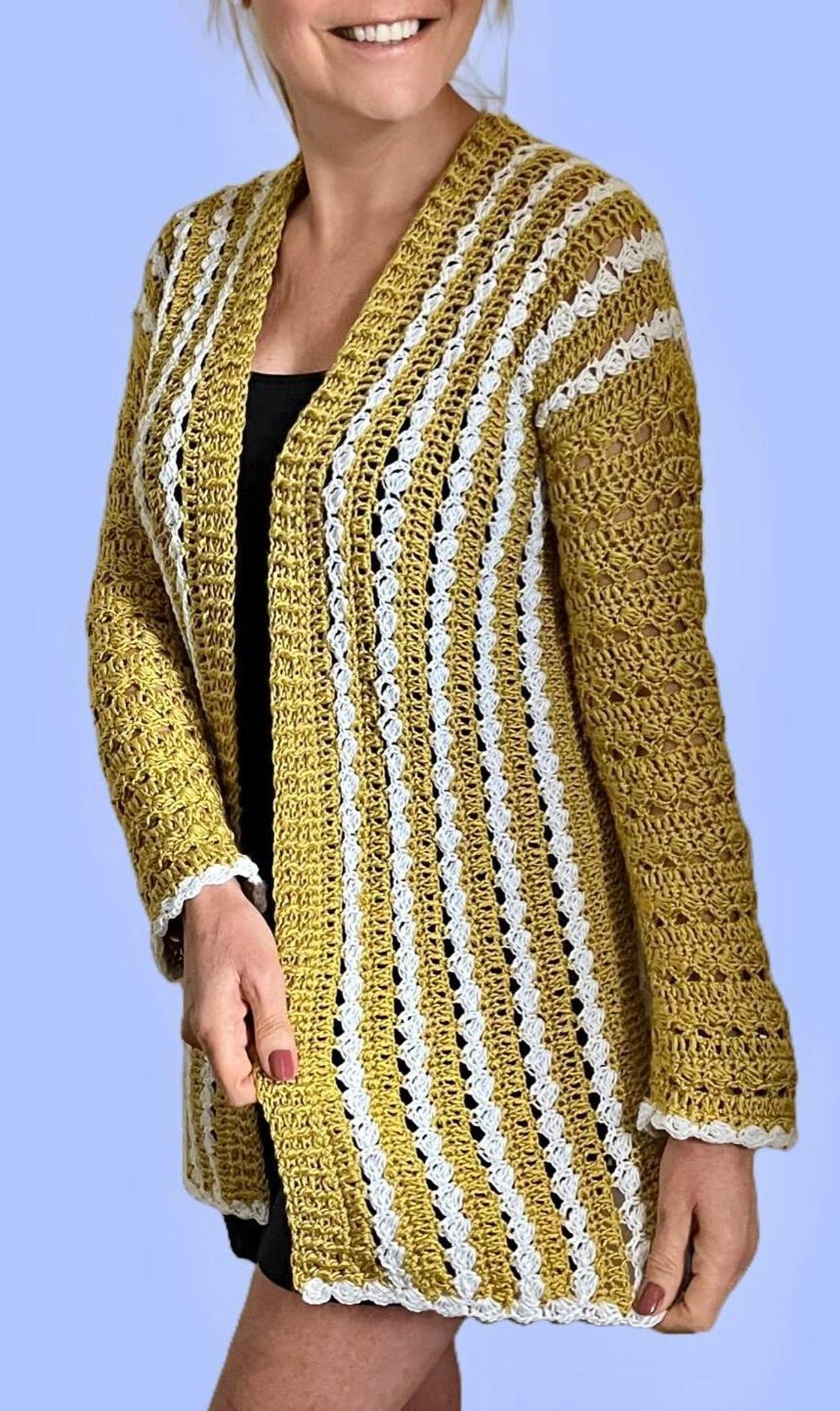 Glow Cardi Glow - Crochet PATTERN Cardigan - English USA & Dutch - Etsy
