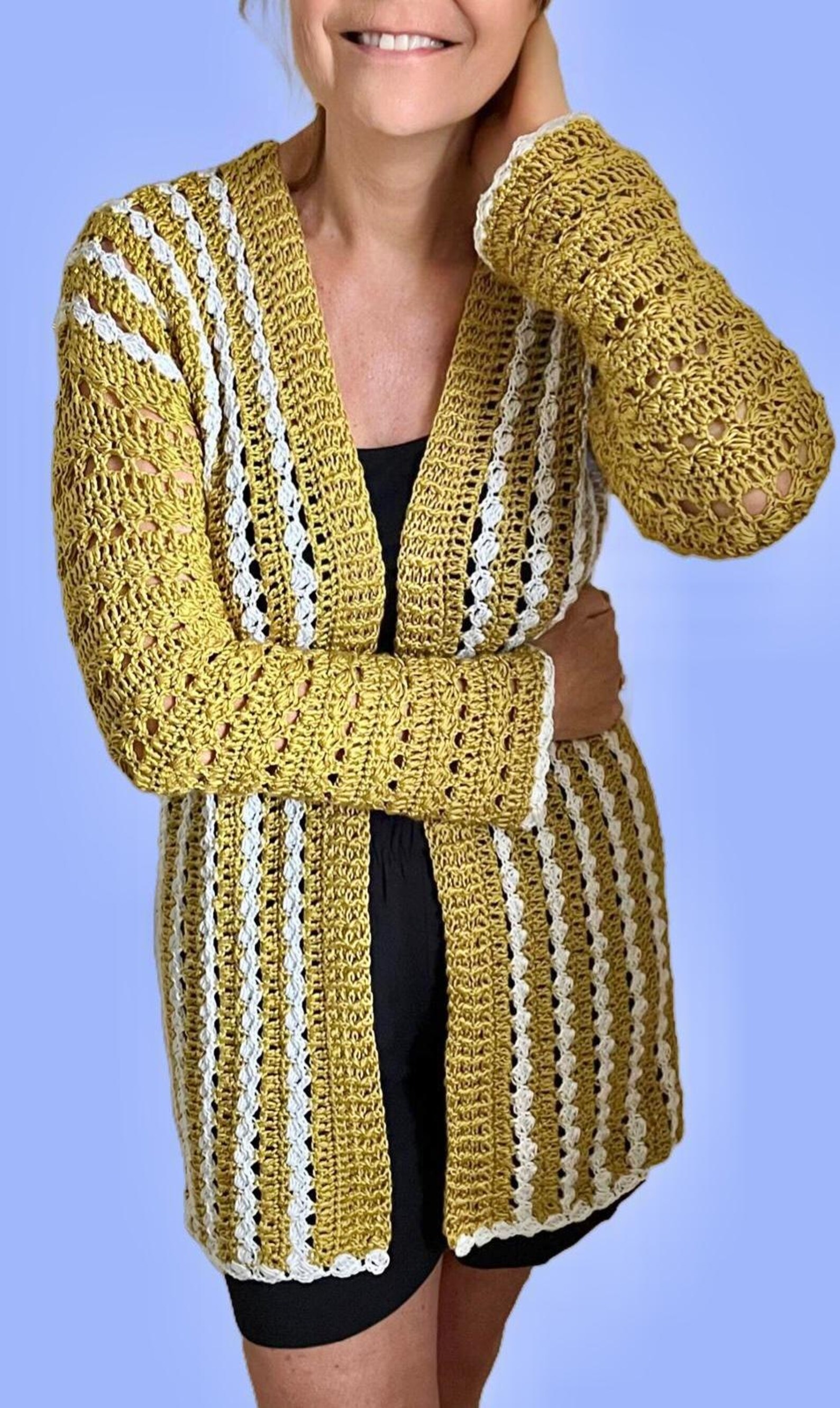 Glow Cardi Glow - Crochet PATTERN Cardigan - English USA & Dutch - Etsy