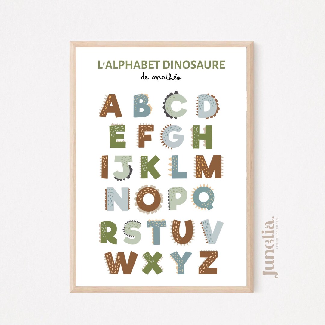 The Dinosaur Alphabet Of... Poster, Personalized Poster, Educational ...