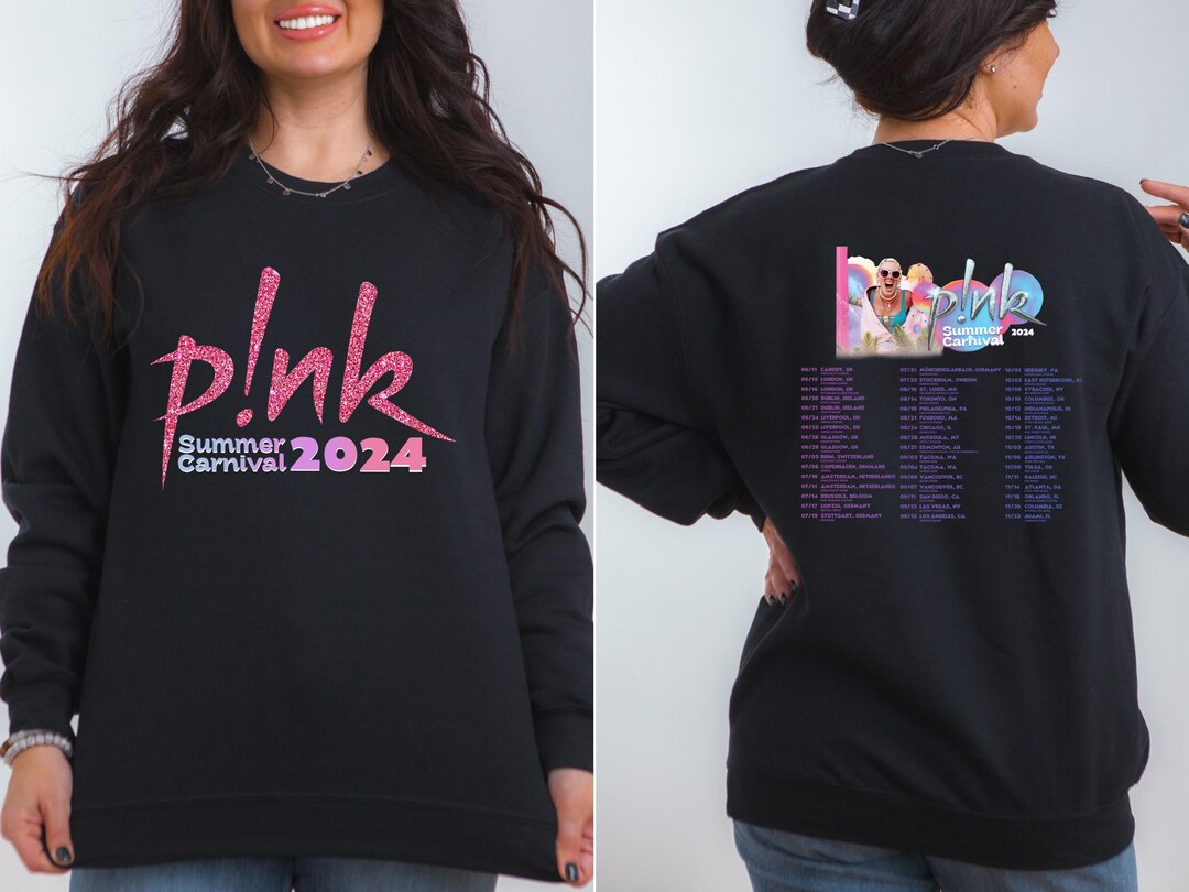 P!nk Pink Singer Summer Carnival 2024 Festival WORLD Tour Sweatshirt, P ...