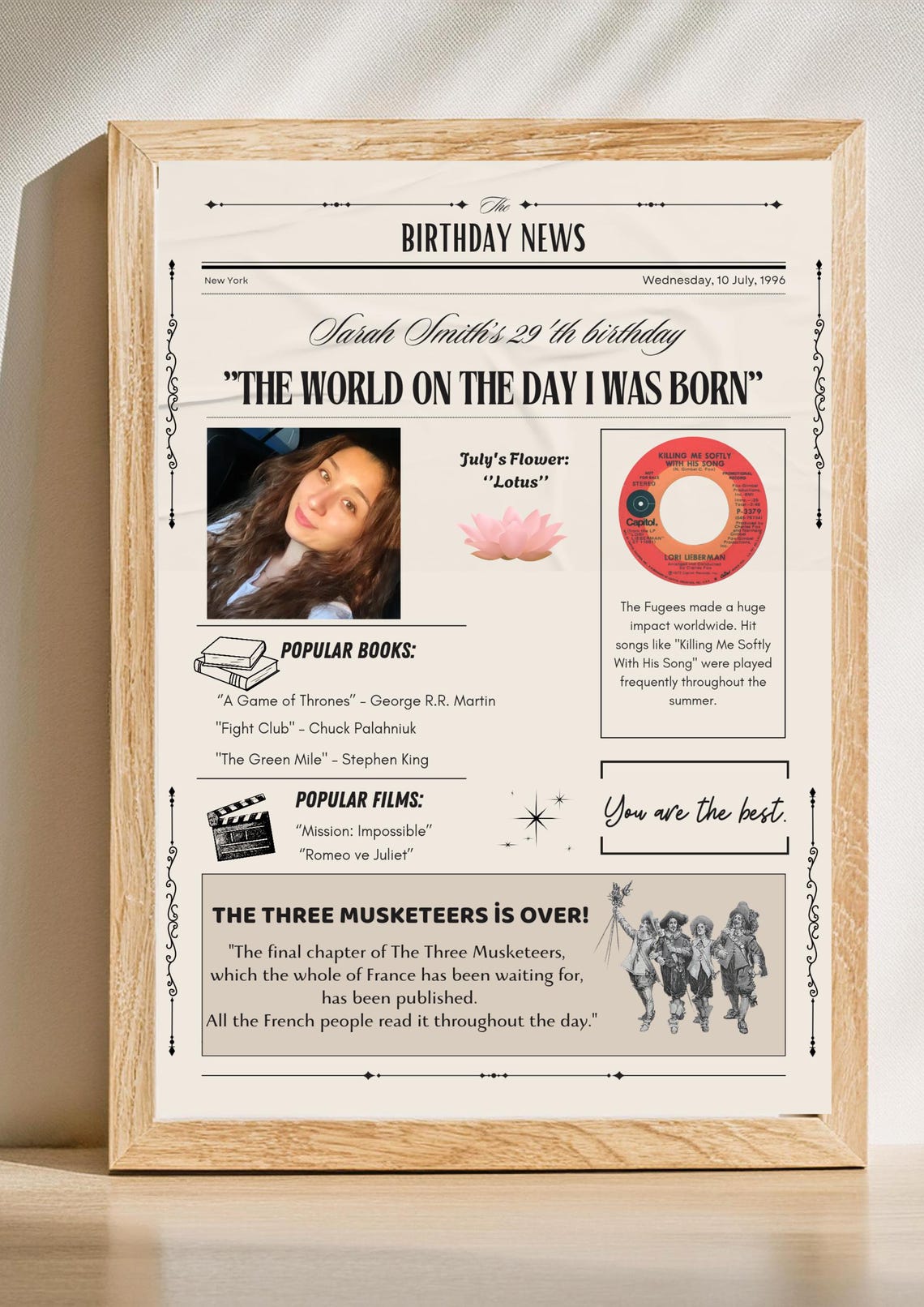 Custom Birthday Newspaper Template, Editable Newspaper Birthday ...