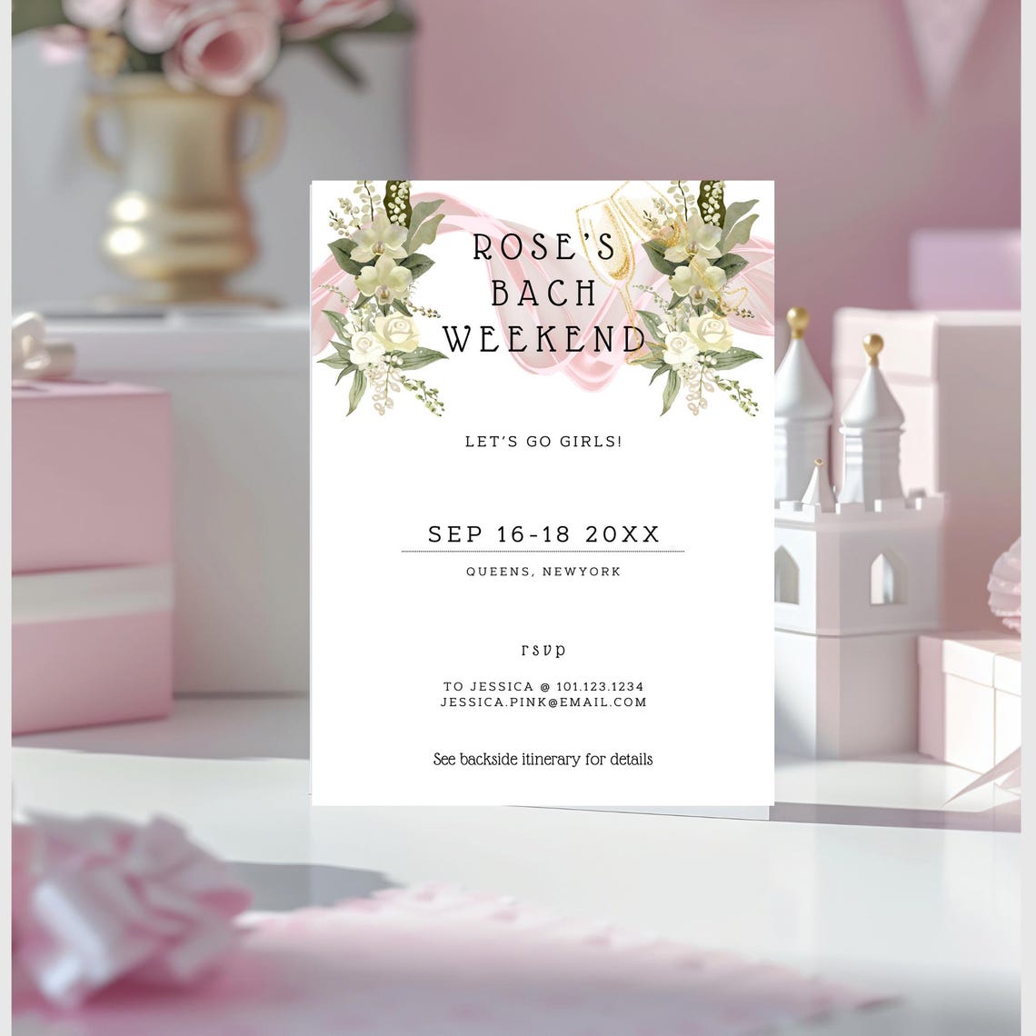 Editable Bachelorette Party Invitation & Itinerary | Fun Digital ...