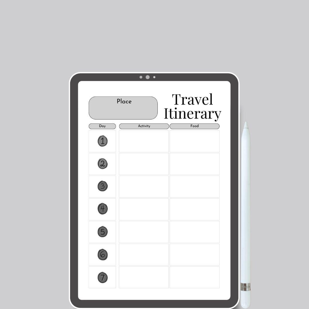 Editable Travel Itinerary Canva Template | Digital Trip Planner ...