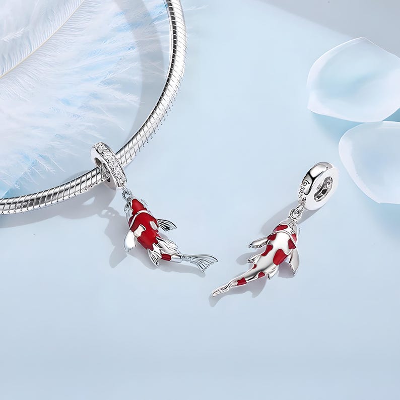 Japanese Koi Fish Charms, Water Animal Charms, Pandora Charms, 925 ...