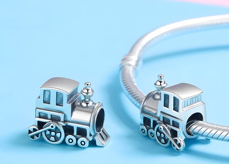 Vintage Locomotive Train Car Charm, Bracelet, Pandora Charms, 925 ...
