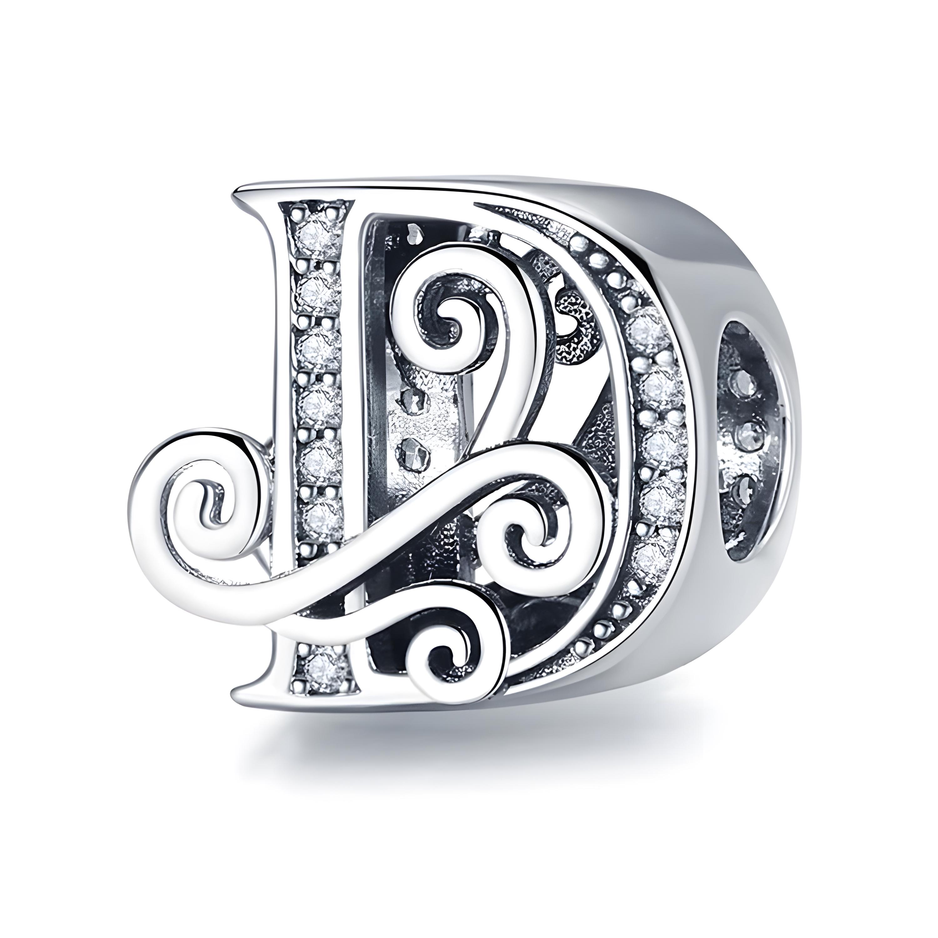 Sparkly Initial Charms, Letter Charms, A-Z Charms, Genuine 925 Silver ...