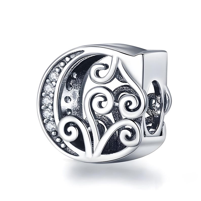 Sparkly Initial Charms, Letter Charms, A-Z Charms, Genuine 925 Silver ...