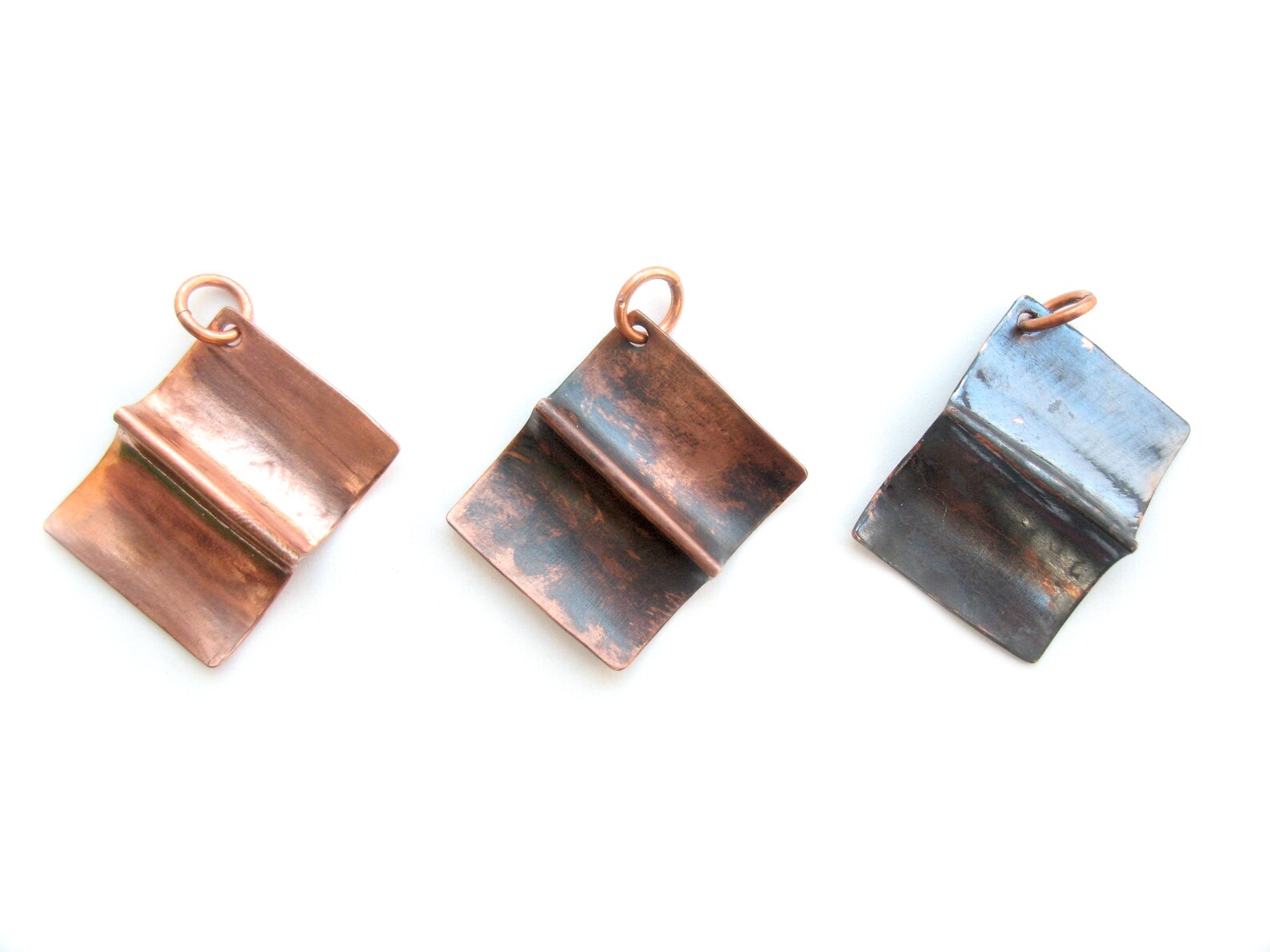 Book Lover Necklace Open Book Copper Hardcover Book Necklace Aged Shiny ...