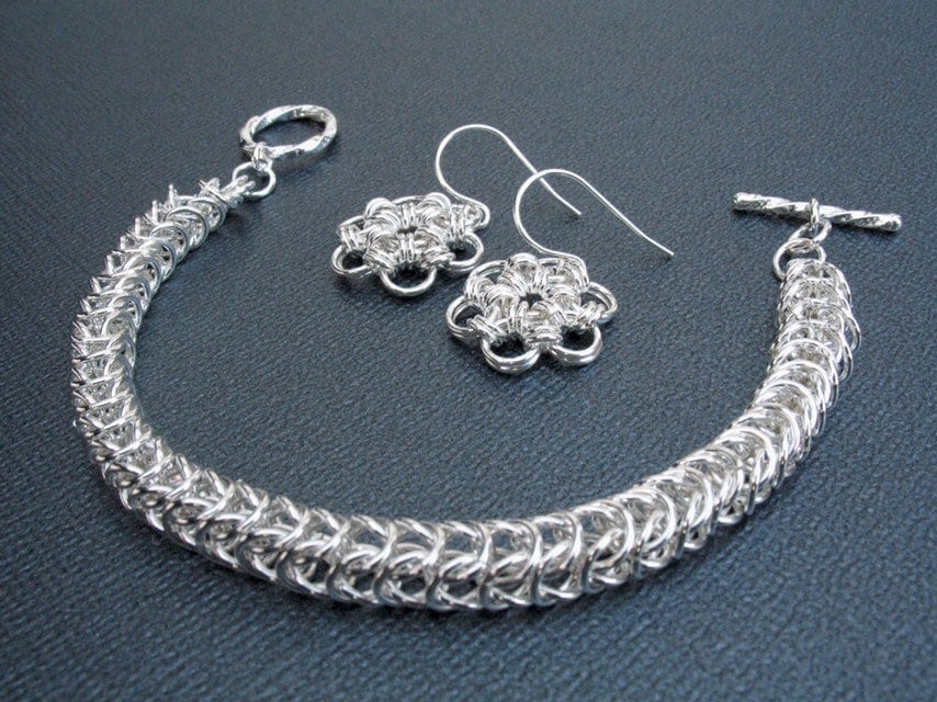 Sterling Silver Queen's Link Byzantine Chainmaille - Etsy