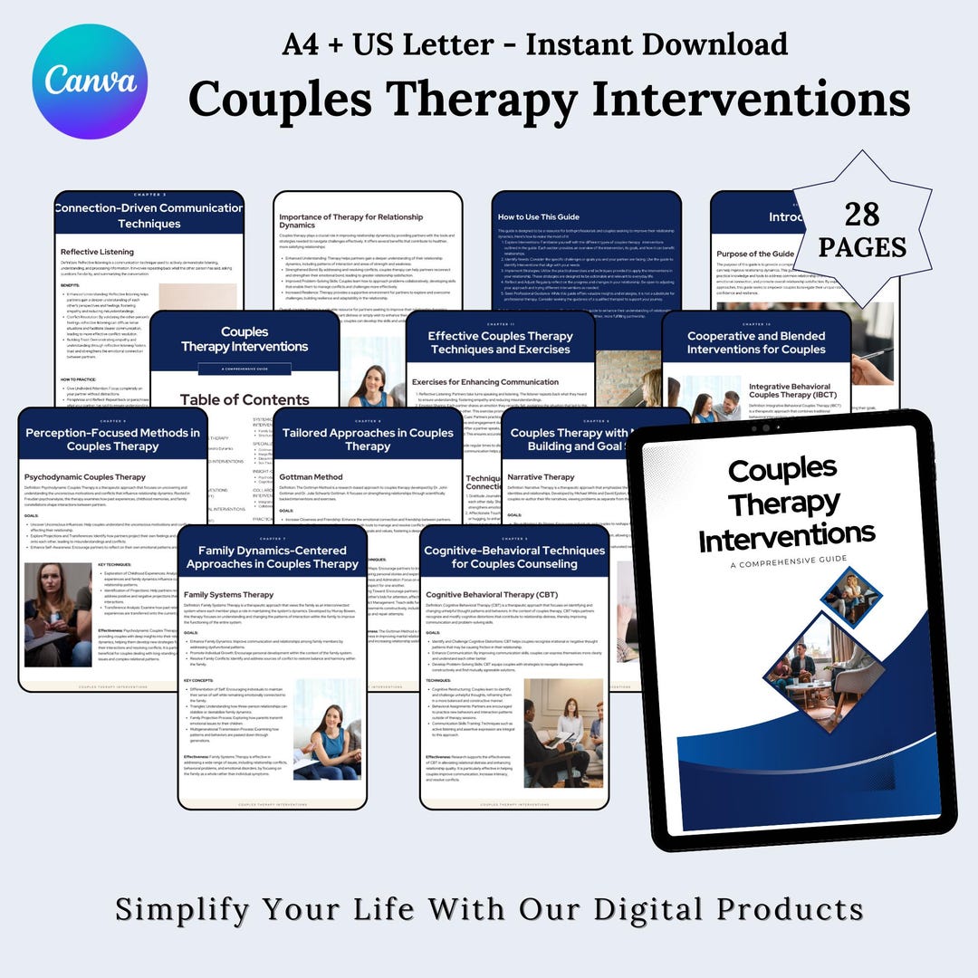 Couples Therapy Guide, Couples Therapy Interventions, Marriage Therapy ...