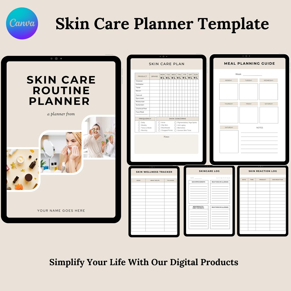Skin Care Routine Planner, Daily Weekly Skin Care Tracker, Skin Care ...