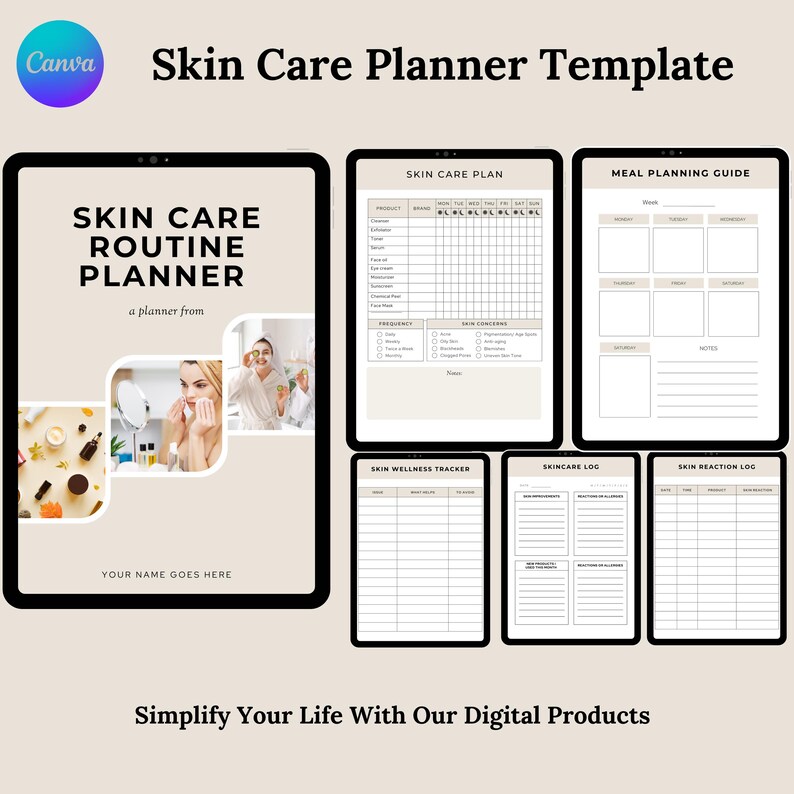 Skin Care Routine Planner, Daily Weekly Skin Care Tracker, Skin Care ...