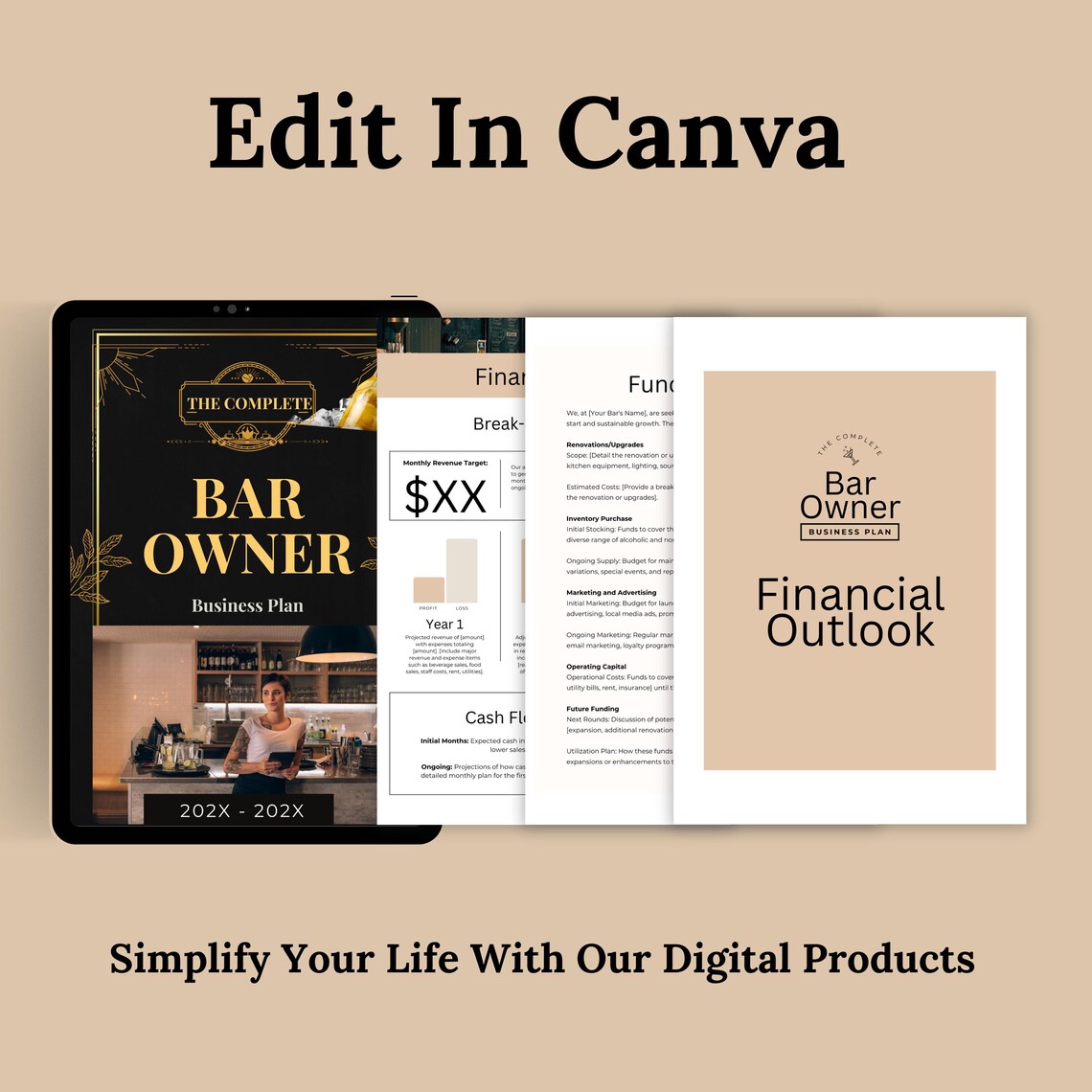 Bar Owners Template, Bar Business Plan, Digital Printable Plan Download ...