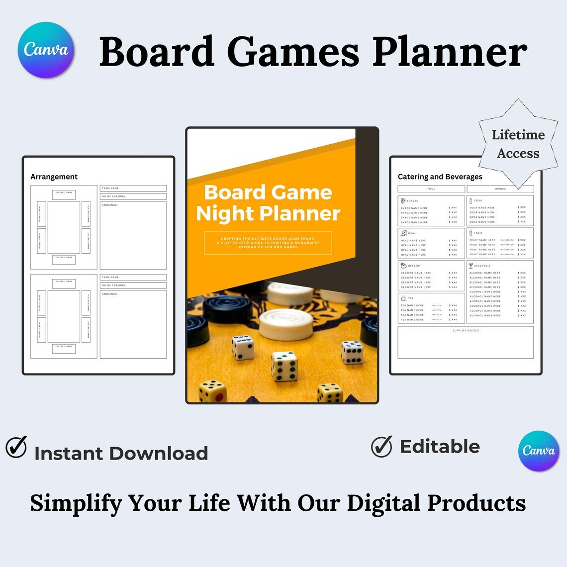 Board Games Night Planner, Printable Board Game Organizer, Family Fun ...