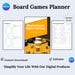 Board Games Night Planner, Printable Board Game Organizer, Family Fun ...